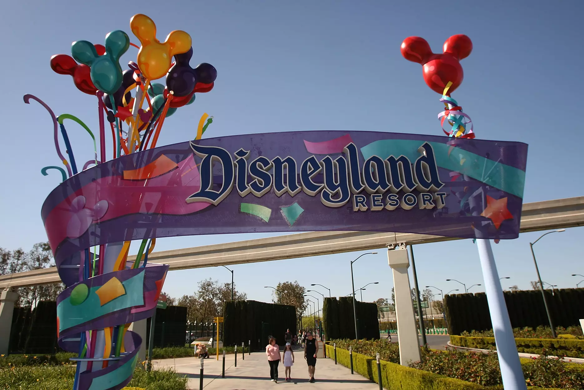 Anaheim ውስጥ Disneyland ሪዞርት መግቢያ, CA.