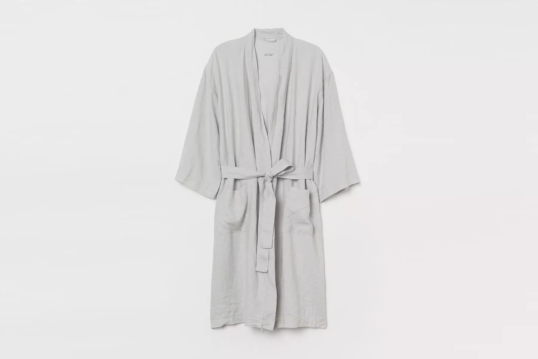 grẹy ọgbọ bathrobe