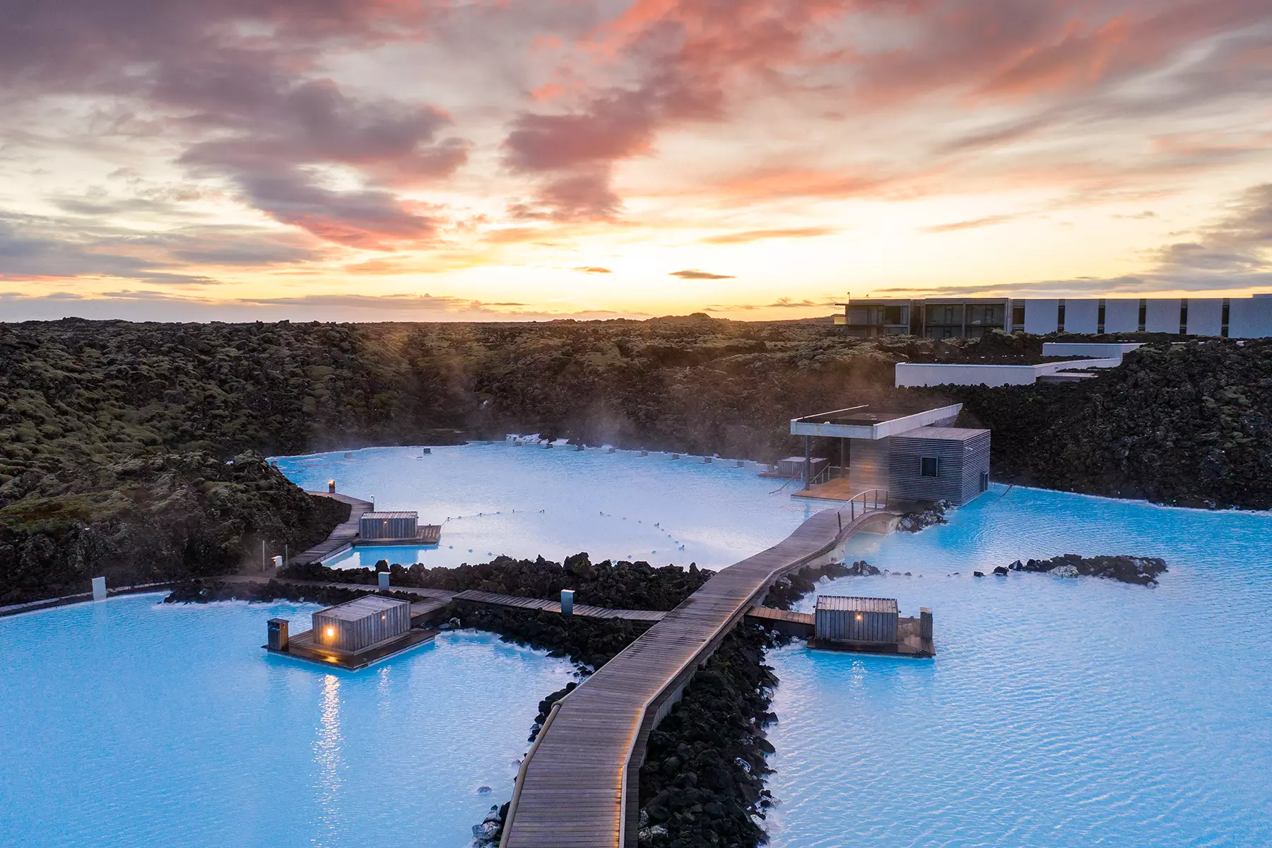 Vue aérienne du Blue Lagoon Islande