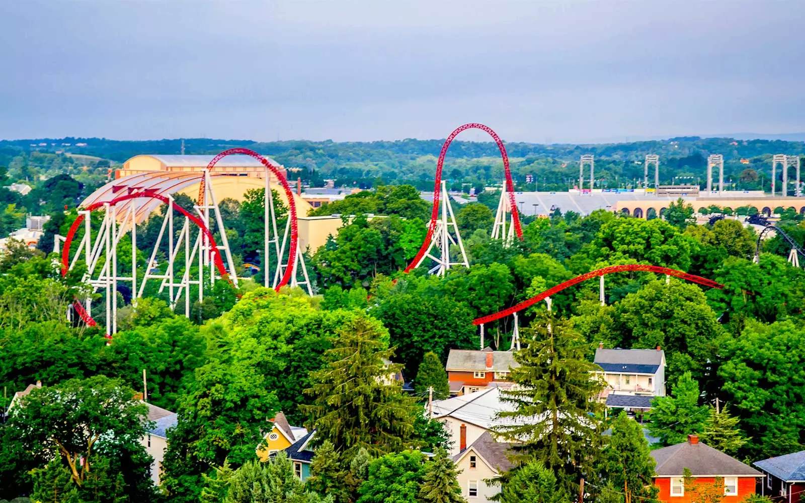 Vista de Hershey, Pennsilvània, inclòs Hersheypark