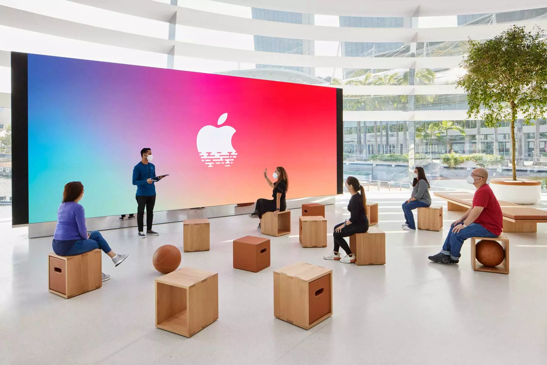 Forum i den nye Singapore Marine Bay Sands Apple Store