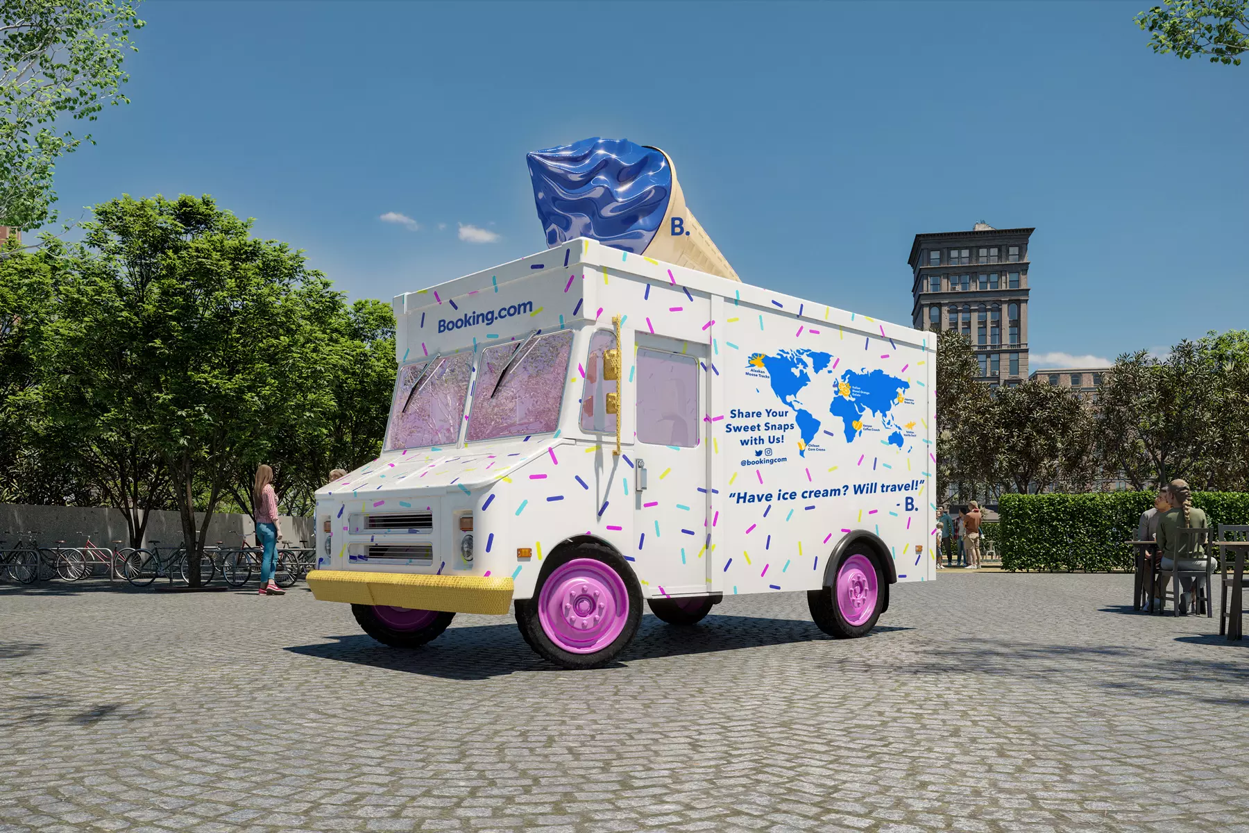 Престой на камион за сладолед на Booking.com