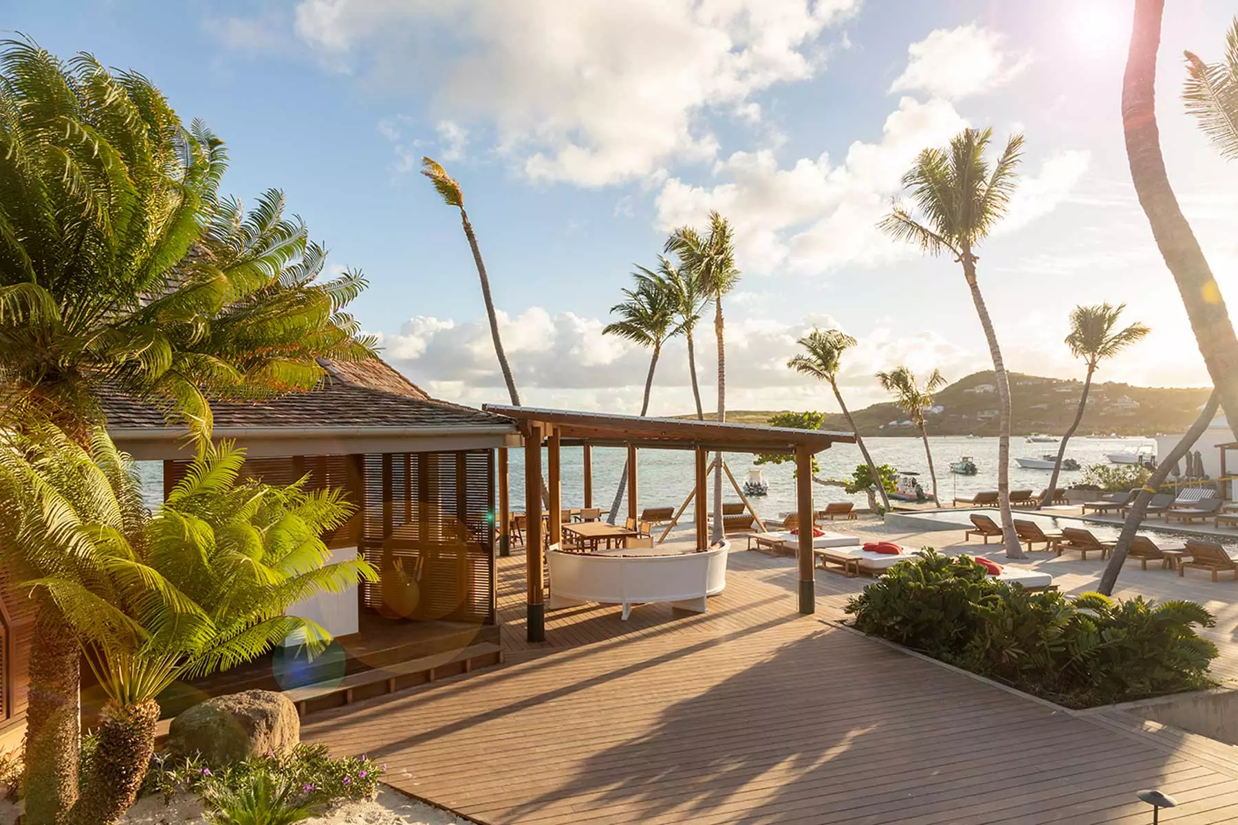 Vista esterna di Le Sereno St Barths, votato come uno dei migliori resort dei Caraibi