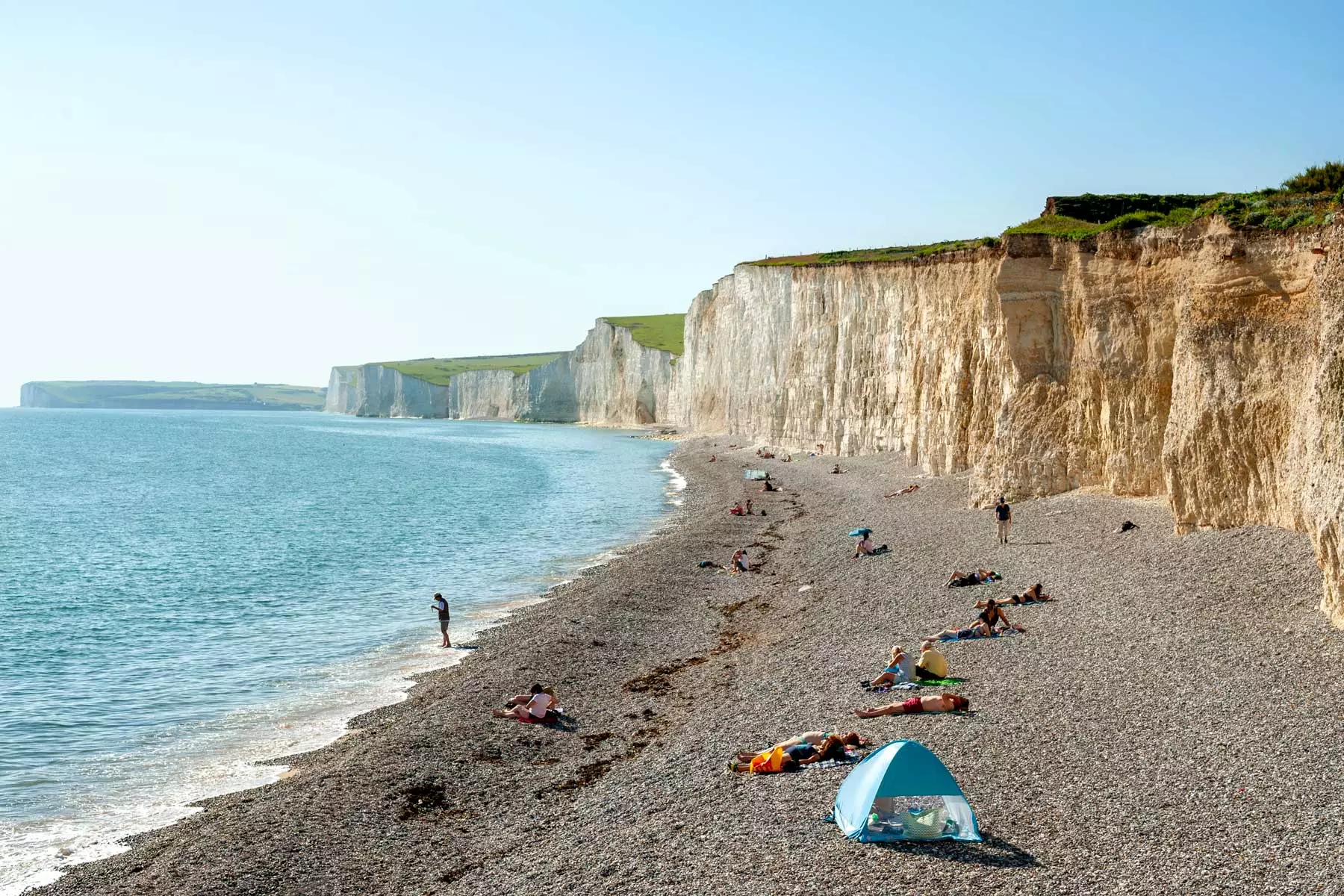 Strönd í East Sussex, Englandi