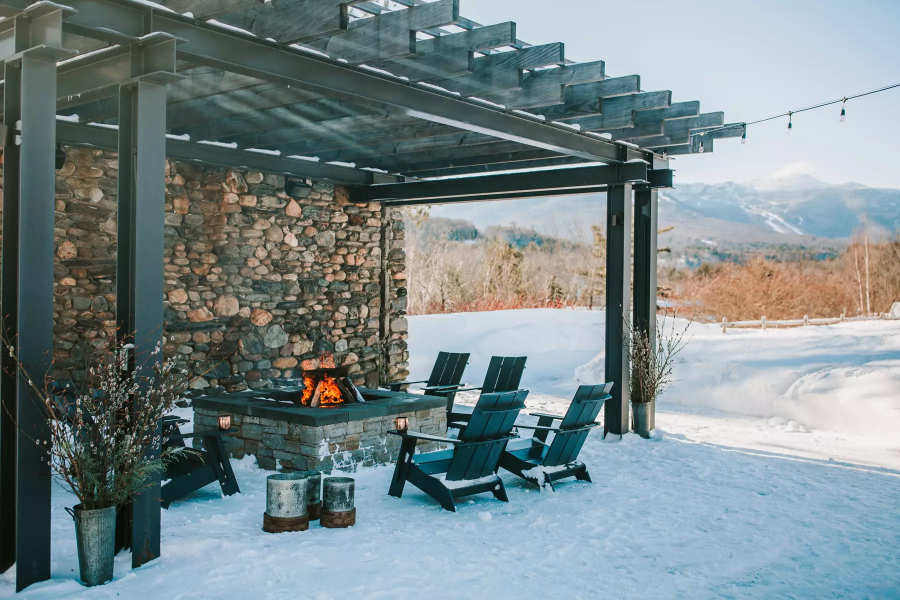 Foguera a l'aire lliure al Topnotch Resort a Stowe, VT