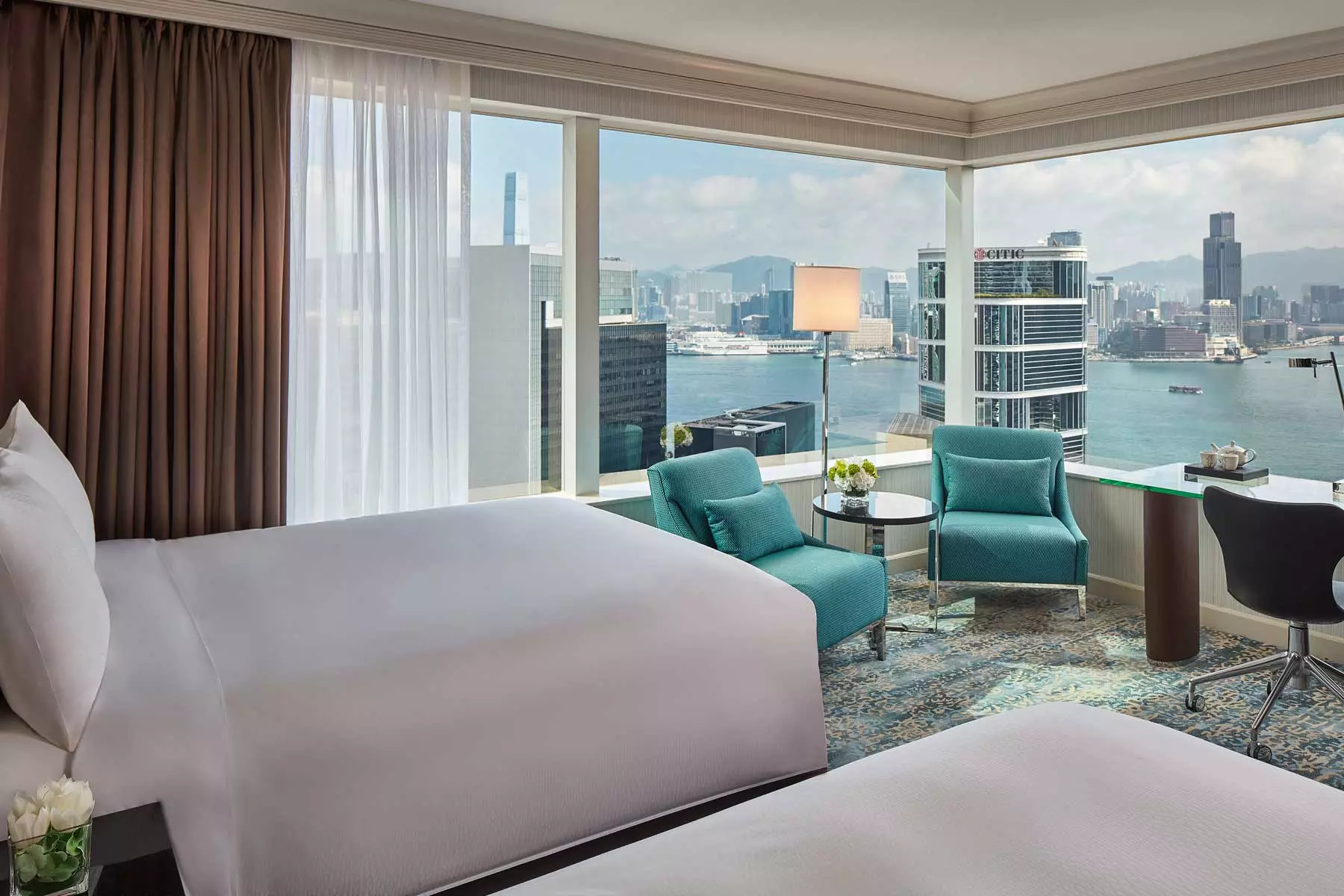 JW Marriott Hotel Hong Kong, Deluxe Kamer - Dubbelbeddens - Harbour View Hong Kong, China