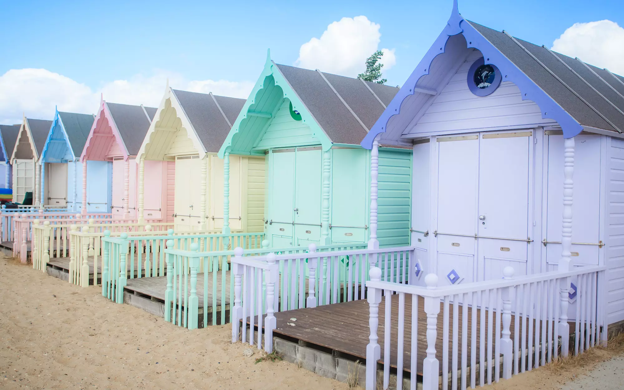 Cabañas de playa de la isla de Mersea