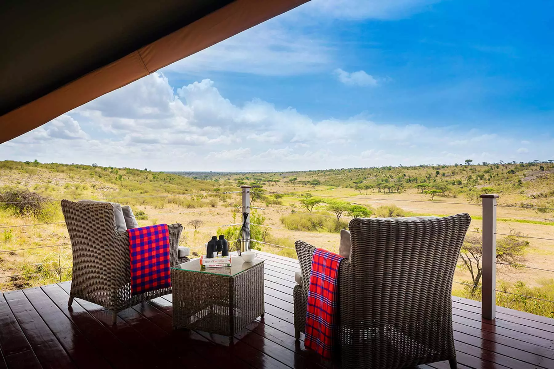 Pohľad z Mahali Mzuri, zvolený za jednu z najlepších afrických safari chatiek