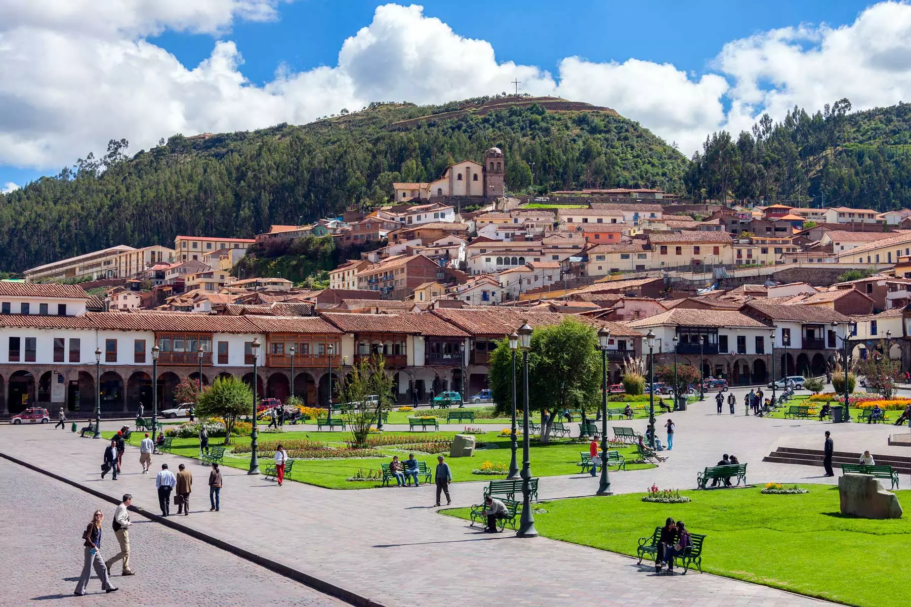 Plaza de Armas na cidade de Cusco no Peru