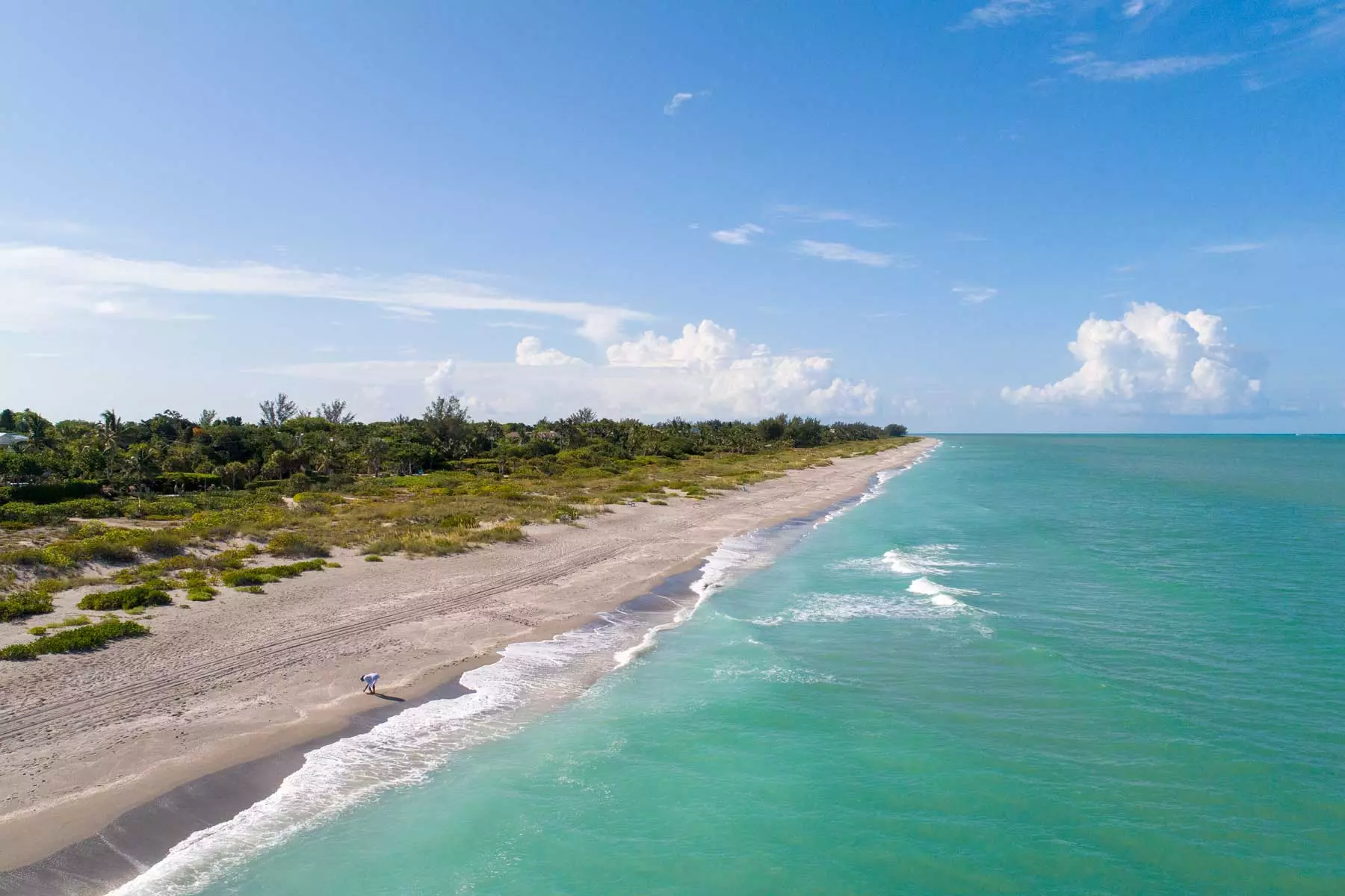 Darn hir o draeth yn Ynys Captiva, Florida