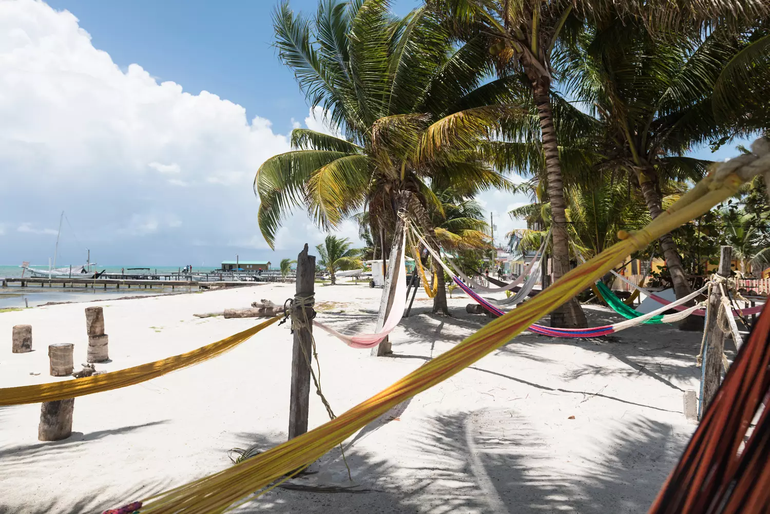 Strand på Caye Caulker, Belize