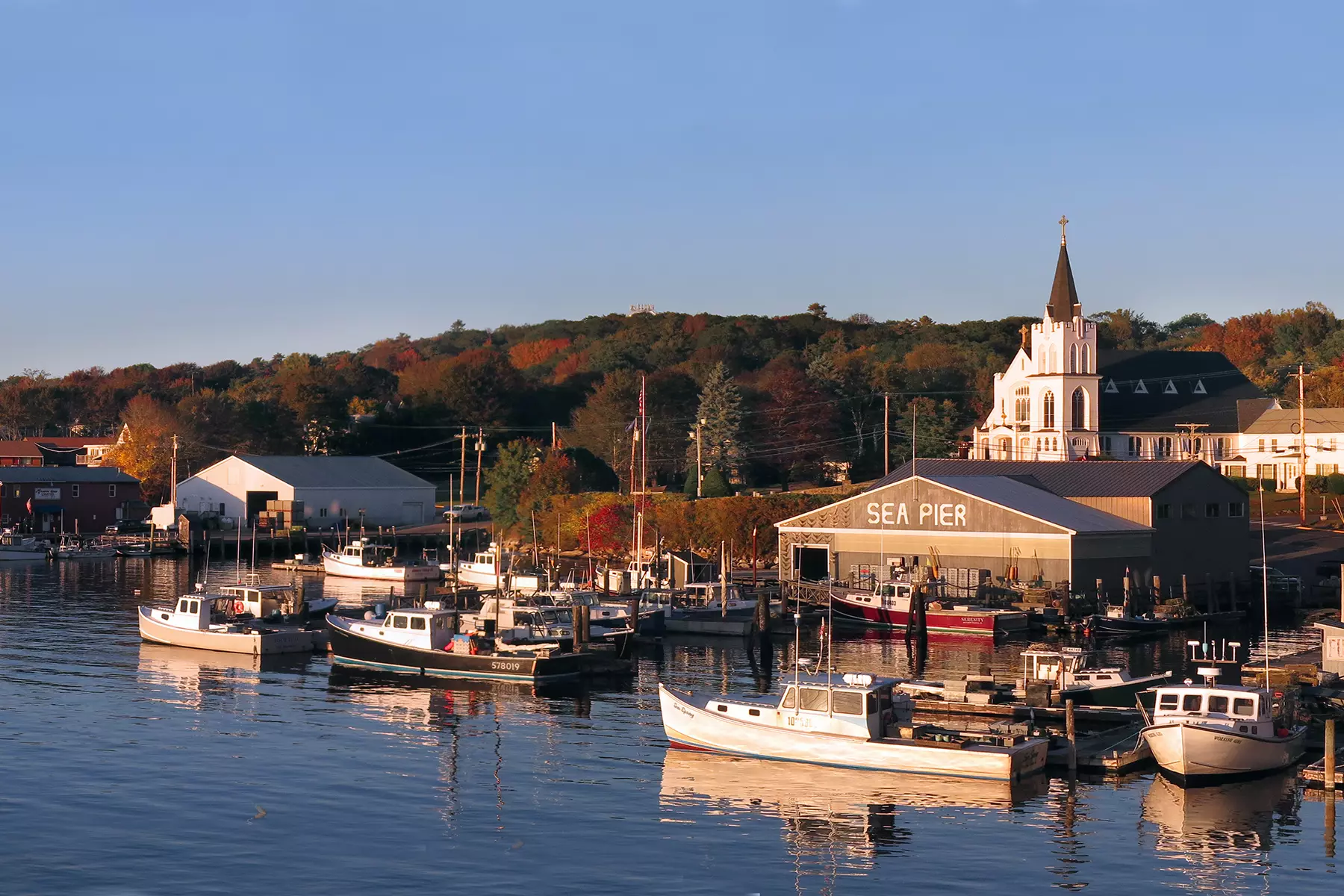 Boothbay Harbor lig caij nplooj ntoos zeeg tav su