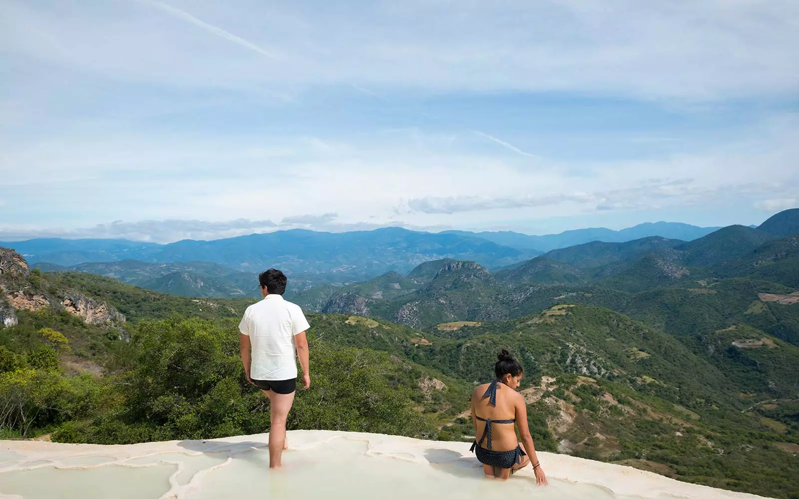 Hierve el Agua, natierlech Rock Formatiounen Salz Waasserfall Oaxaca Mineralstoffer Mexiko