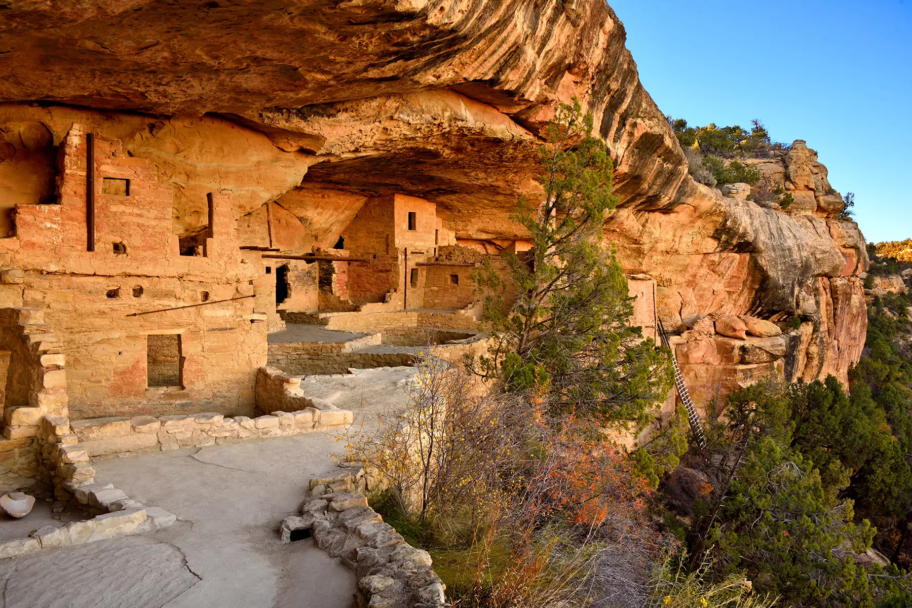 Shtëpia e ballkonit, një rrënoja e Anasazi në Parkun Kombëtar Mesa Verde, në Mancos, Kolorado