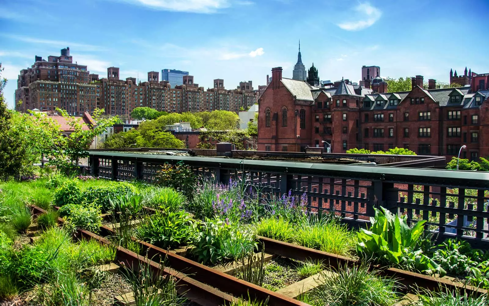 Linja Għolja. Park pubbliku urban. New York City, Manhattan.