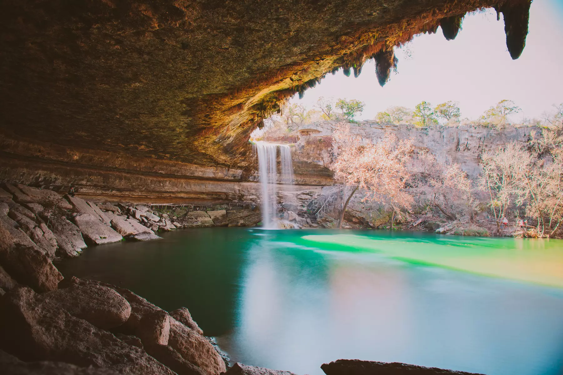 Hamilton Pool នៅ Dripping Springs រដ្ឋ Texas