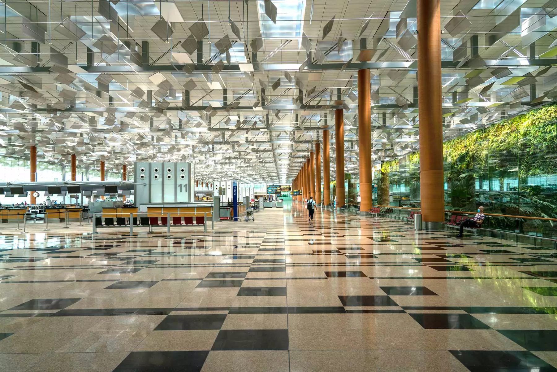 Avgangshall på Changi flyplass i Singapore