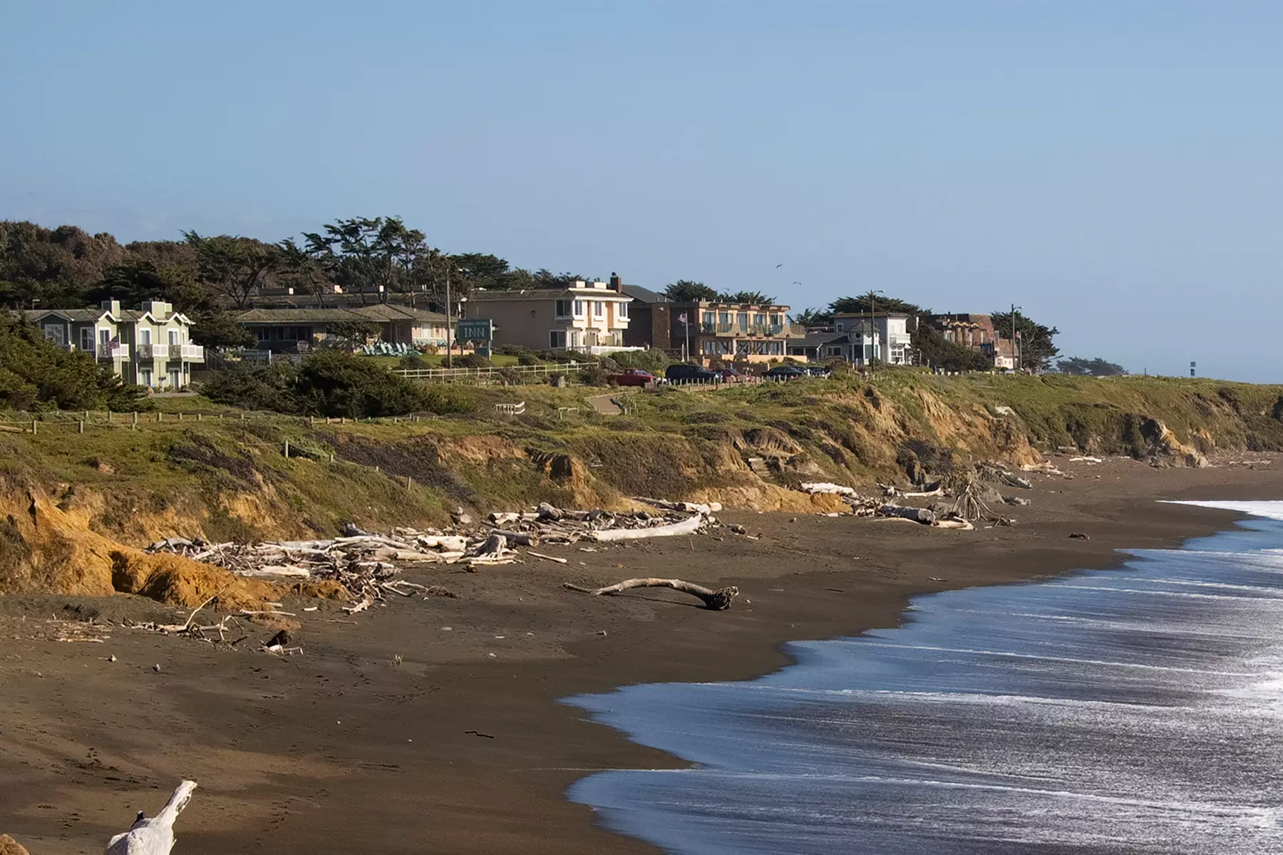 Stille Oceaan landschap. Cambria, Californië, Verenigde Staten, Noord-Amerika