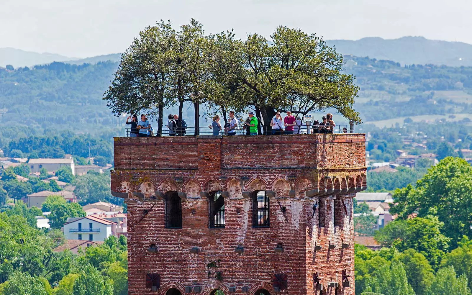 Unu el la simboloj de la grandurbo de Lucca estas Guinigi Tower, unu el la malmultaj restantaj de 250 kiuj protektis la grandurbon.