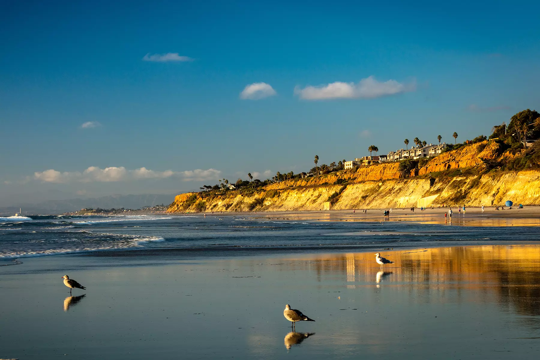 Sør-California Del mar strandsolnedgang, høst