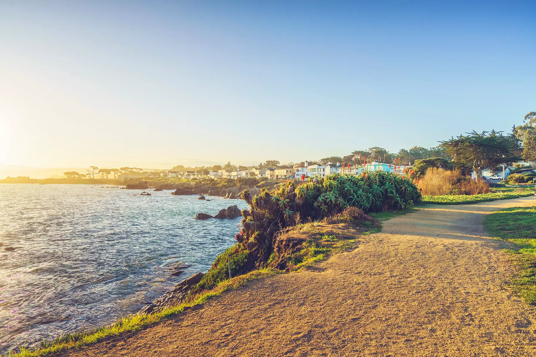 panoramica spiaggia del Carmelo di Carmel-by-the-Sea, California