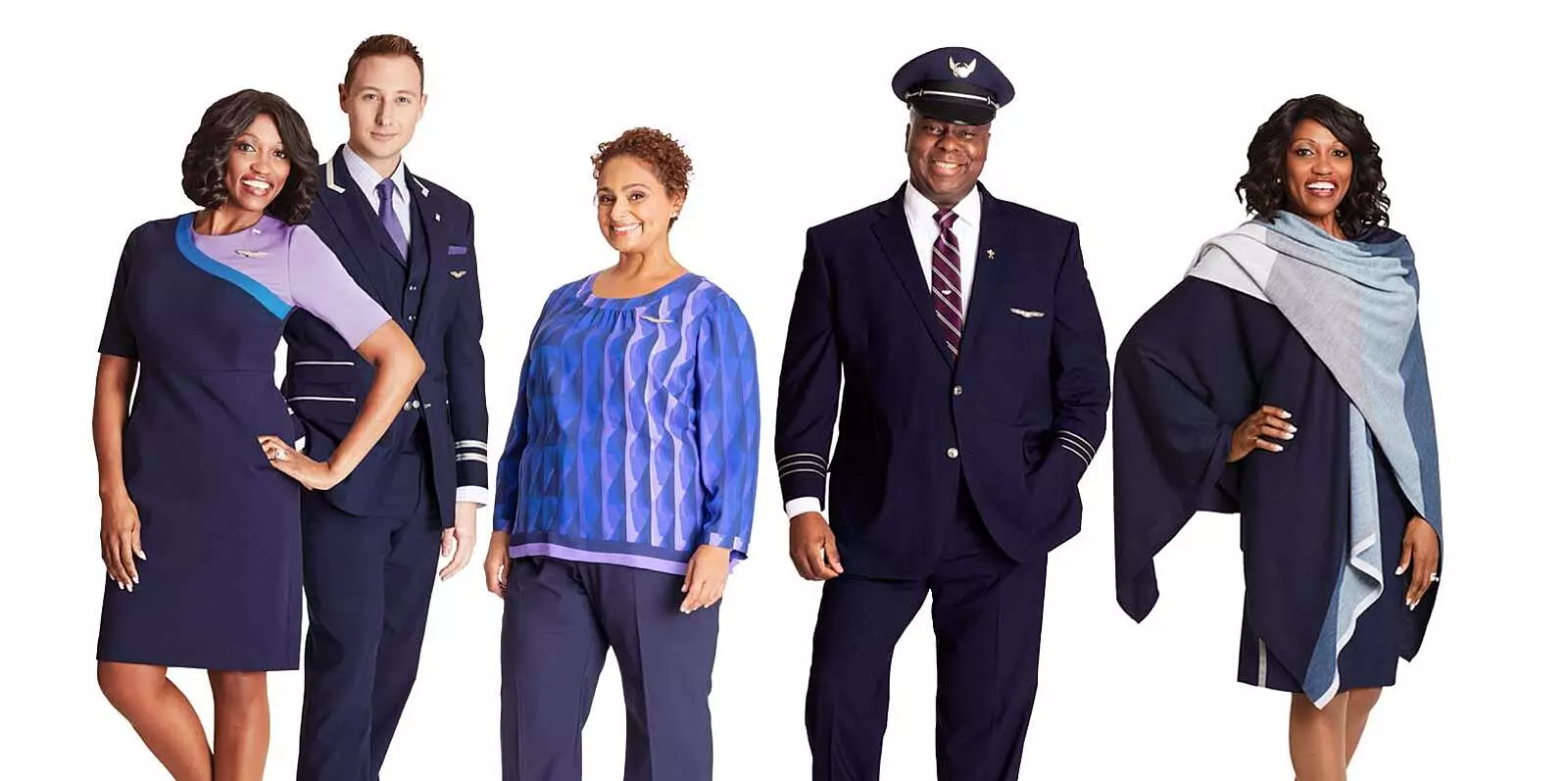 United มีเครื่องแบบใหม่ – และมีเหตุผลที่สายการบินต่างๆ แต่งกายให้พนักงานในชุดสีม่วง