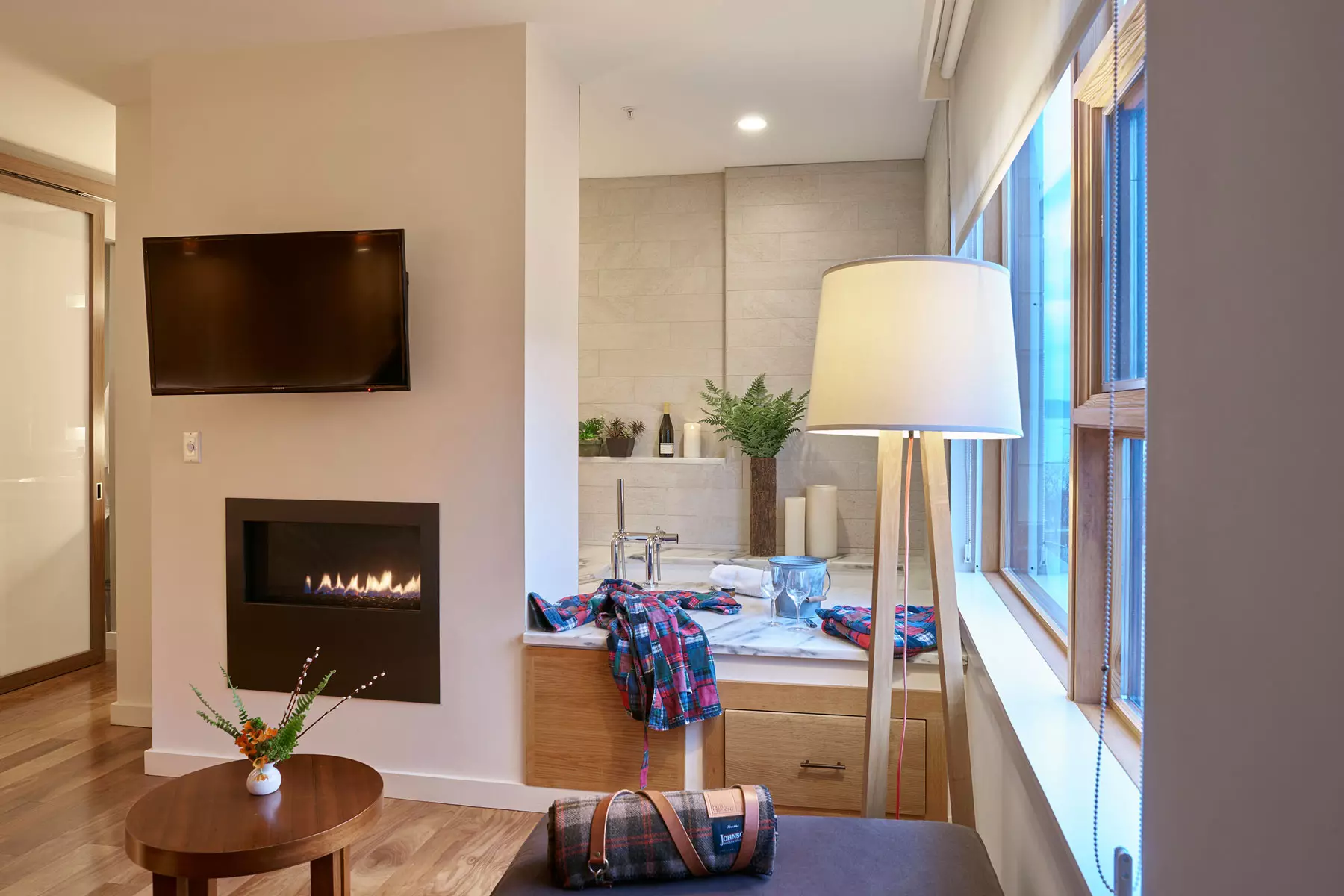 Suite del hotel Vermont con chimenea