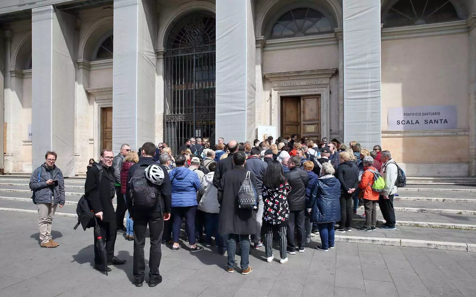 Scala Santa zaharberritu ondoren berriro ireki zen, Erroma, Italia - 2019ko apirilaren 11