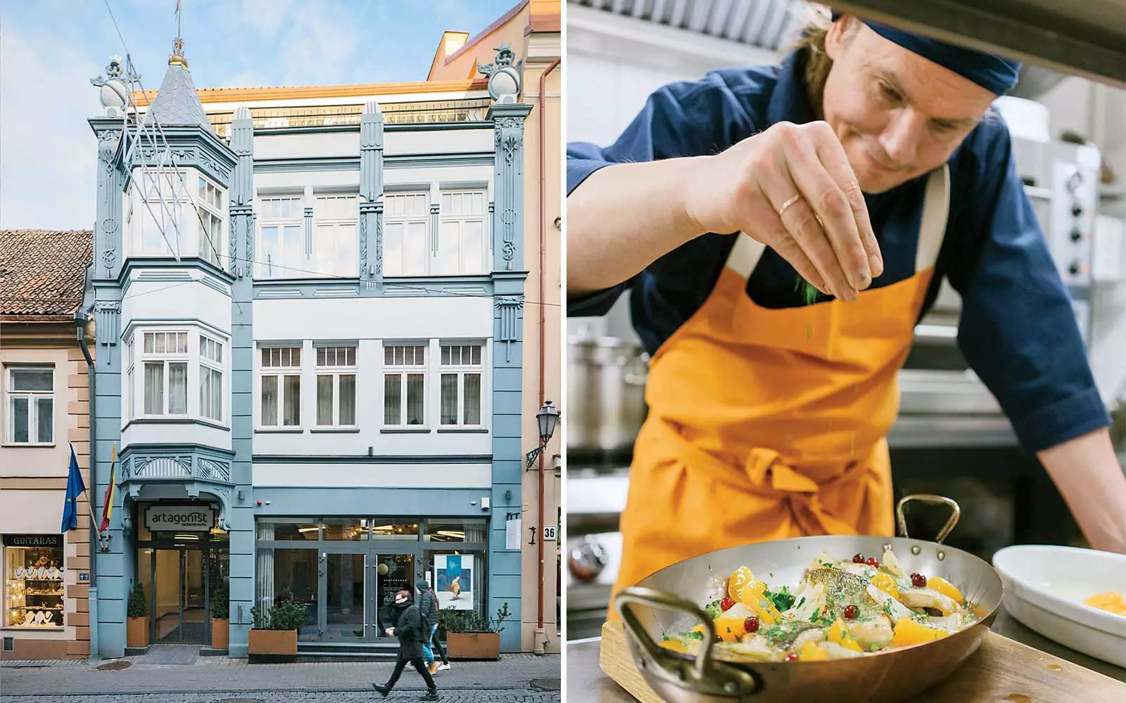 Lebensmittel und Restaurants in Vilnius, Litauen