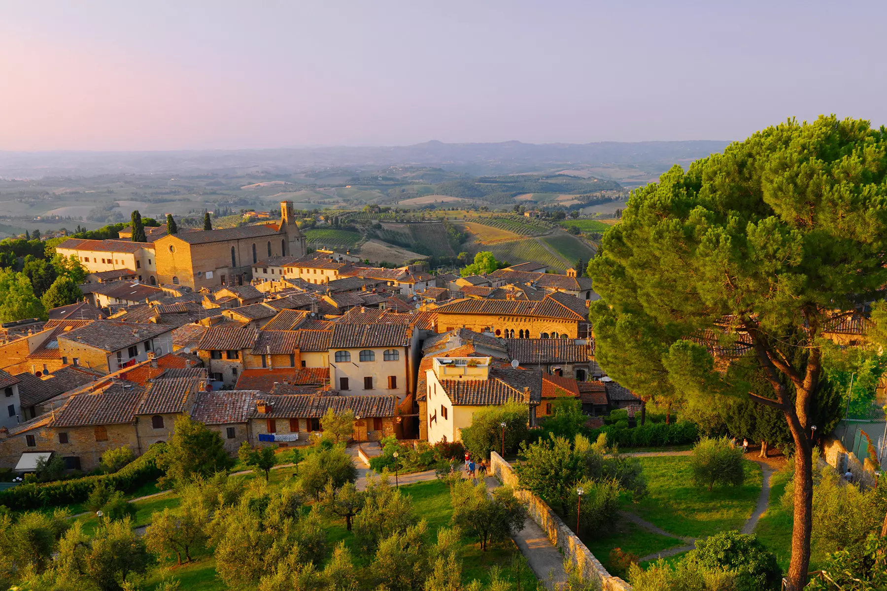 Vista elevada de San Gimignano.