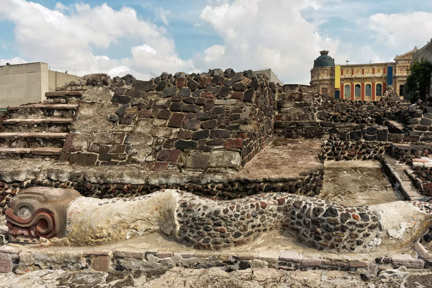 Ruiny Templo Starosta Tenochtitlan, Mexico City.