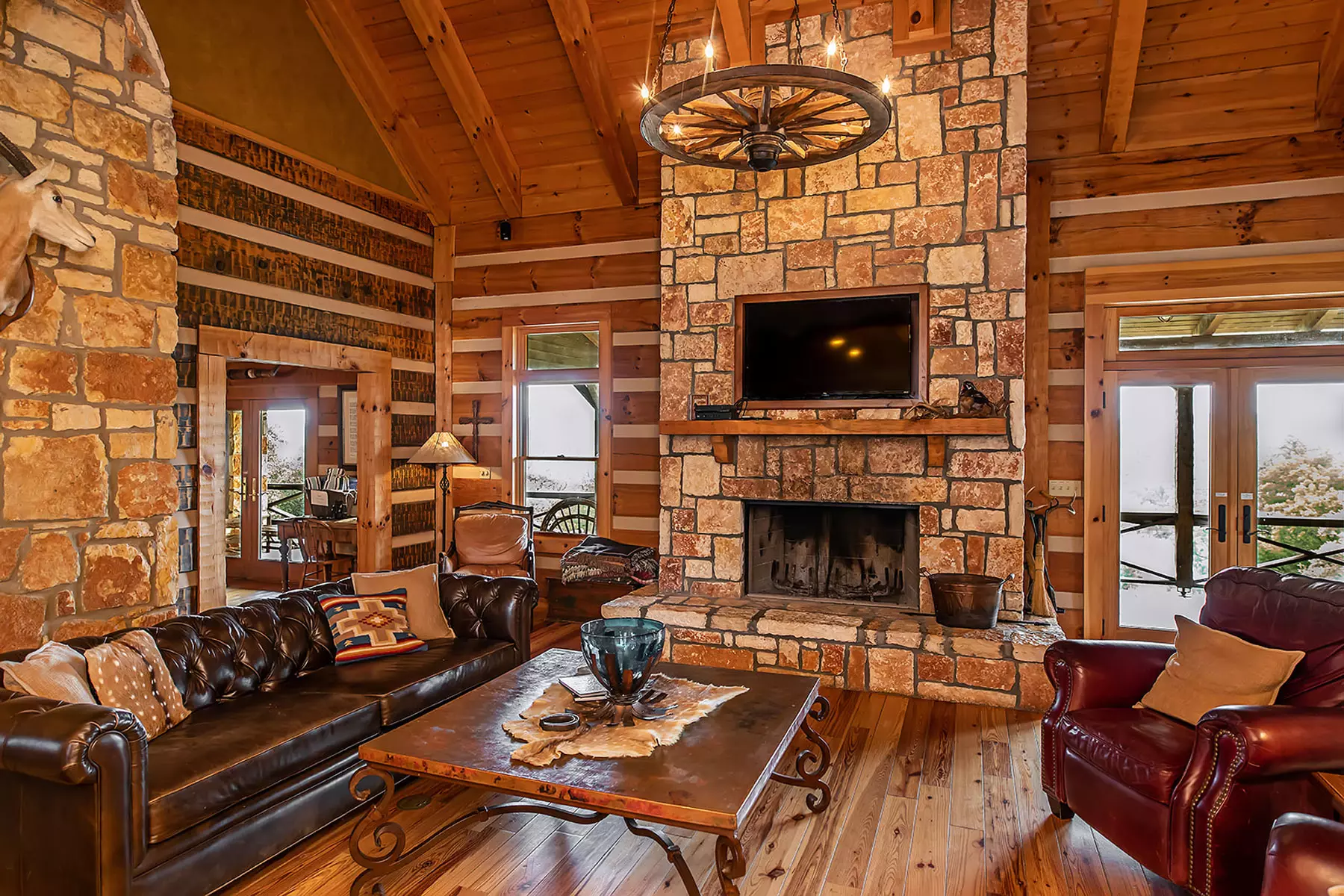 Sala de estar do Airbnb do rancho do Texas