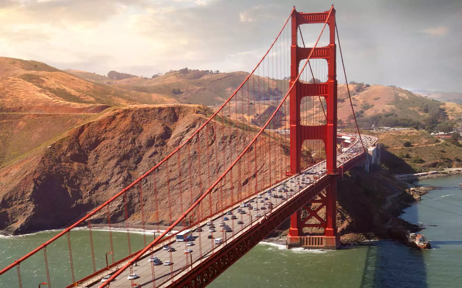 Auksinių vartų tilto vaizdas iš oro, San Franciskas
