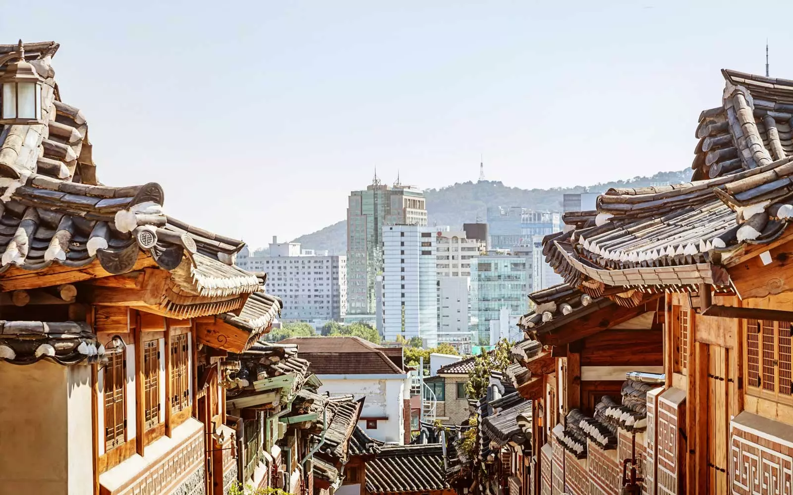 Kijiji cha Bukchon Hanok Jirani ya Kihistoria ya Seoul Korea Kusini