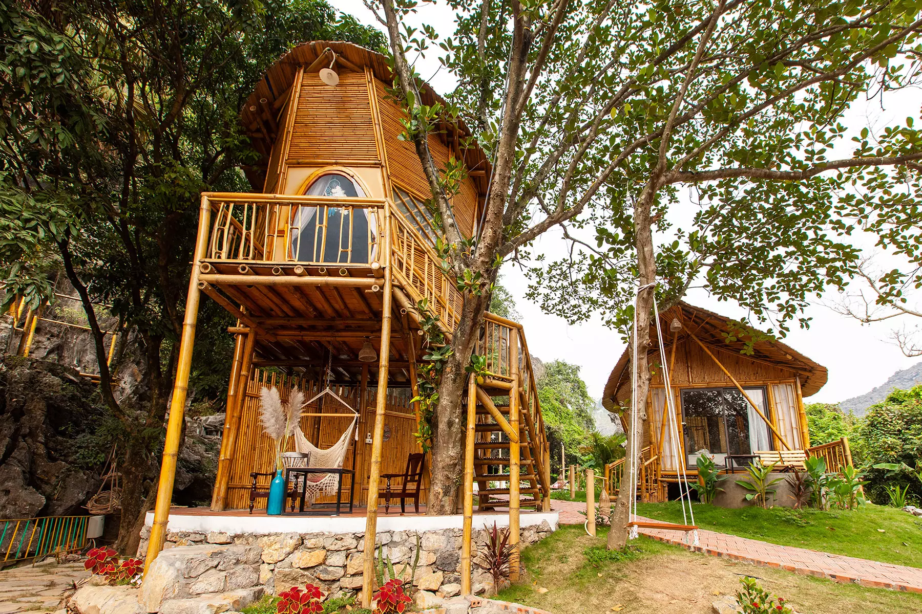 Trang An Lamia vasarnamio išorė - Bamboo Treehouse